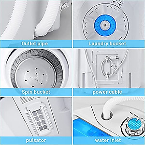 MamaHome DF-X3088-Blue Portable Washing Machine, XPB30-1288S-Blue, Blue