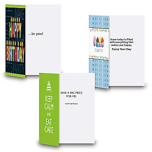 Mega Happy Birthday Greeting Card Value Pack – Set of 36 (18 Designs), Large 5 x 7 inches, Envelopes Included, by Current
