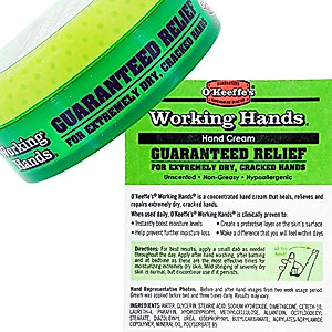 Hand Cream for Dry Cracked Hands and Hand Repair Gloves Bundle: O'Keeffe's Working Hands Cream (Unscented, Non-Greasy 3.2 oz.), Gel Moisturizing Gloves Men or Women (1 pair, Gray, Unscented)