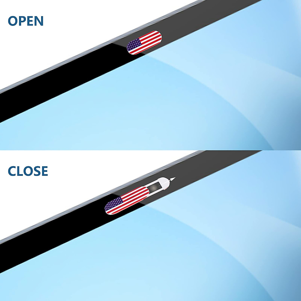 OSALADI Camera Slider 3Pcs Computer Camera Cover American Flag Pattern Webcam Slide Cover Web Camera Covers for Laptop Tablet Phone Camera Lens Computers Laptops