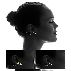 14K Yellow Gold 6mm Laser Cut Ball Stud Earrings
