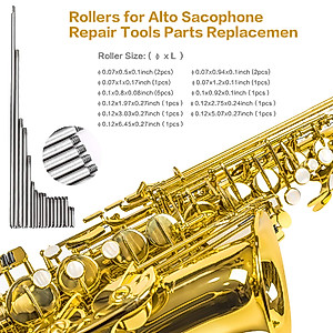 GU GU 1 Set Alto Sax Repair Parts Screws + 25pcs Sax Pads + Blanket column