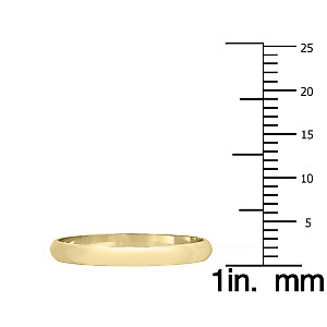 SZUL 2mm Domed Wedding Band in 14K Yellow Gold