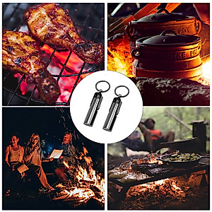 SOMGEM Permanent Match Keychain 2 Pack, Kerosene Refillable, Waterproof Flint Fire Starter for Outdoor Camping Emergency Survival Gear