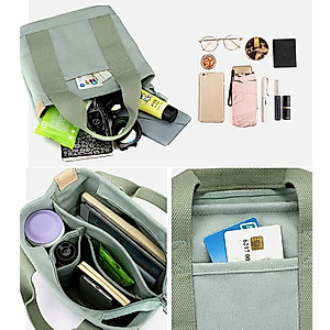 Small Tote Bag with Zipper Tote Bag for Women Canvas Crossbody Bag Shoulder Bag Satchel Hobo Bag Gifts for Women