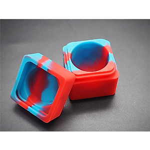 Gentcy 11ml 25Pcs Silicone Container Concentrate Storage Square Silicone Jar