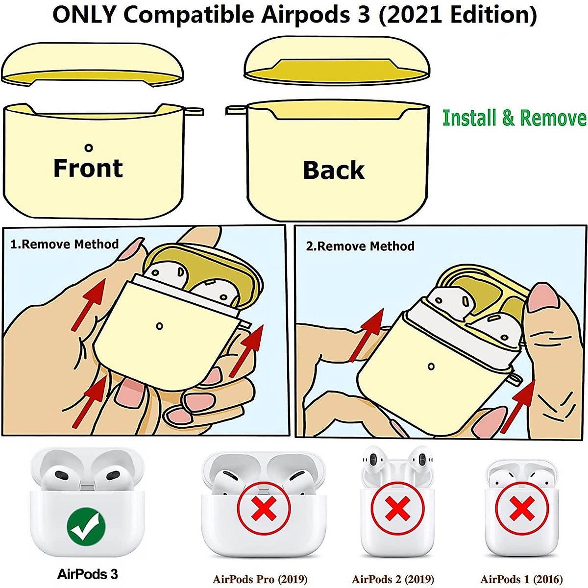 Olytop for Airpods 3rd Generation Case Flower, Cute Ladybugs Airpods 3 Case Cover Hard Skin Protective Cover Women Girl with Keychain for Apple Airpods 3 Gen Case - Flower/Cactus