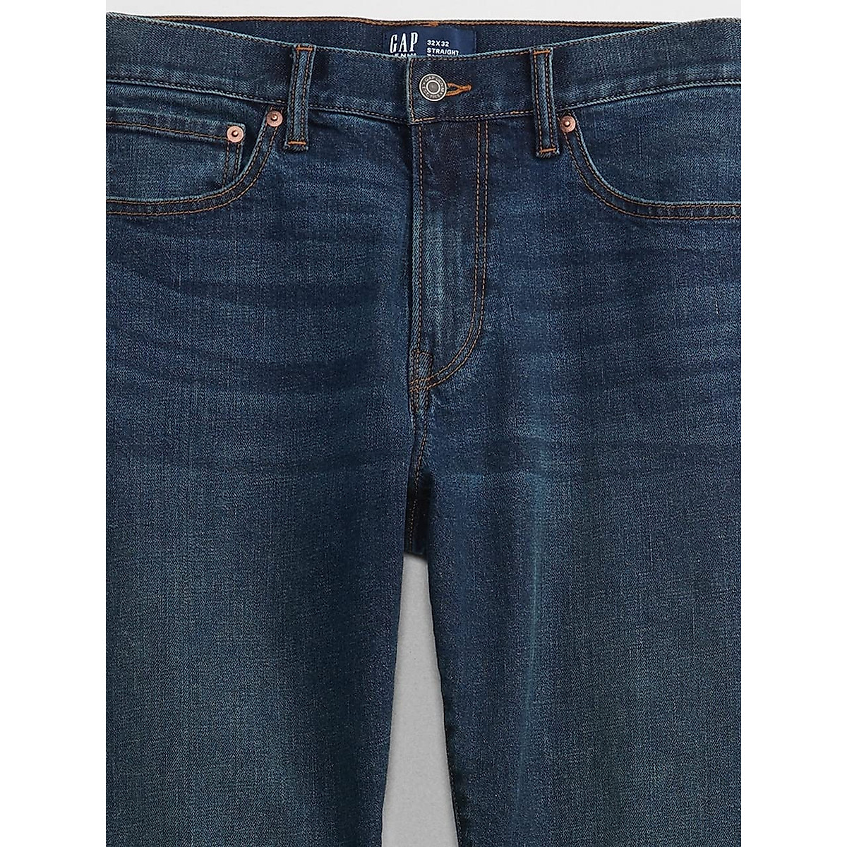 GAP Mens Straight Taper Fit Jeans, Dark Wash Indigo, 34W x 32L US