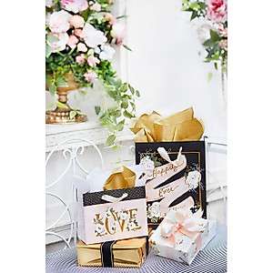 Papyrus 9" Medium Gift Bag (Love) for Weddings, Bridal Showers, Birthdays, Baby Showers and All Occasions (1 Bag)