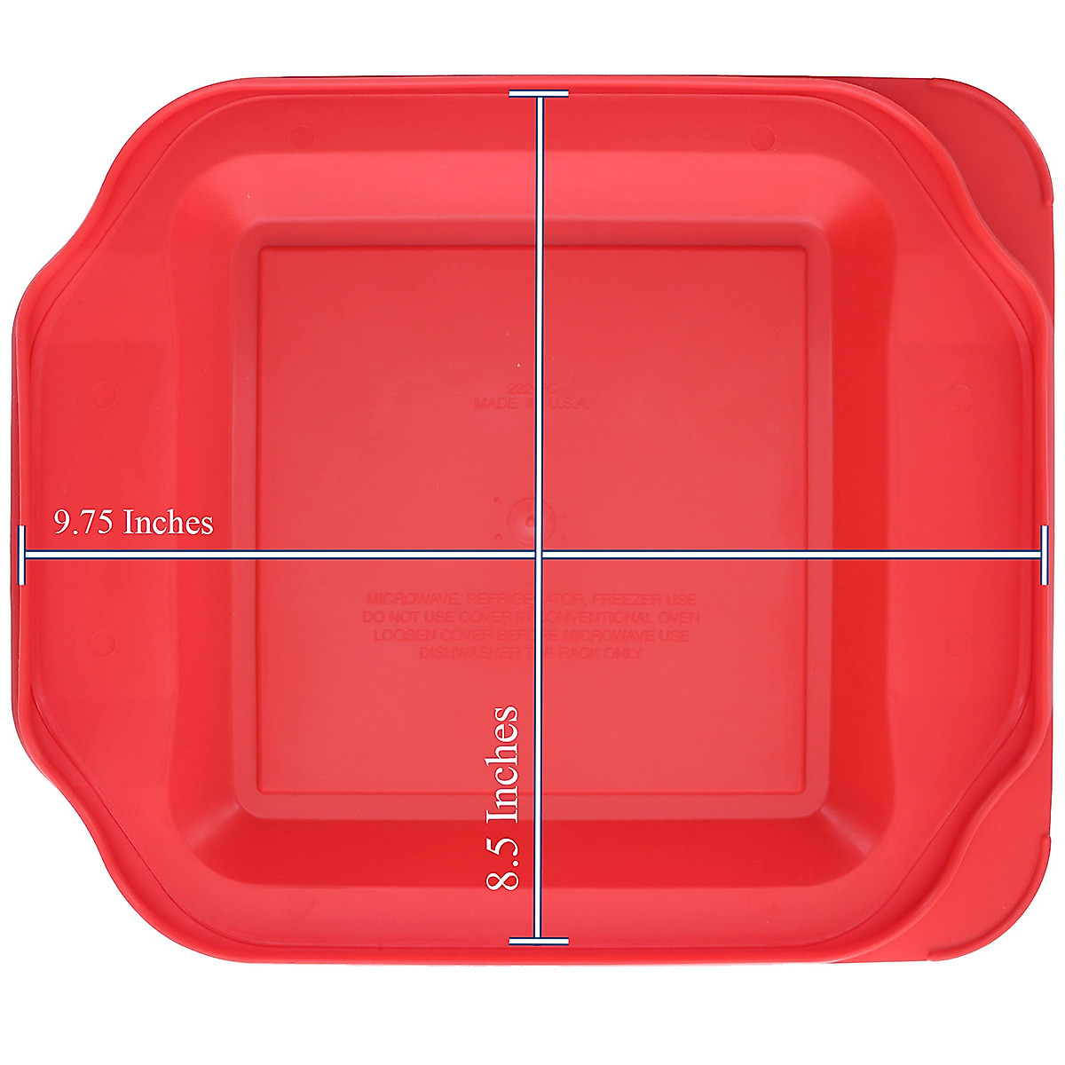 Pyrex (1) 234-PC 4qt & (1) 233-PC 3qt & (1) 222-PC 2qt Red Plastic Replacement Baking Dish Lids