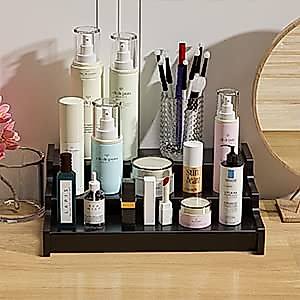 Ruichang Spice Rack Organizer Expandable Seasoning - Bamboo 3 Tiered Spice Display Shelves Rack Spice Storage Holder for Inside Cabinet Countertop Kitchen