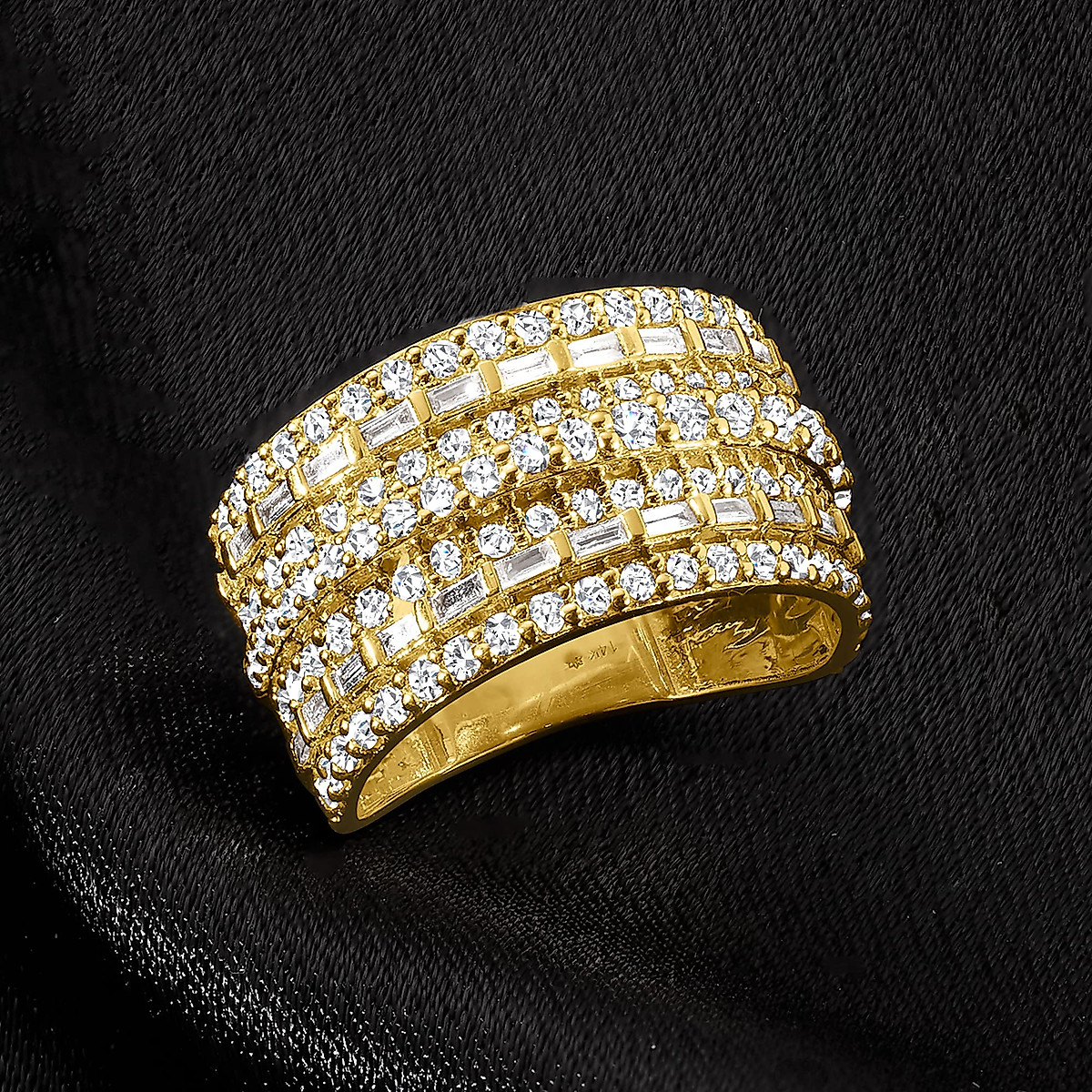 Ross-Simons 1.50 ct. t.w. Baguette and Round Diamond Ring in 14kt Yellow Gold. Size 6