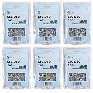 UpStart Components 6-Pack 16-Inch Chainsaw Chain Replacement for Husqvarna SS77 - (16", 3/8".050", 60 Drive Links)