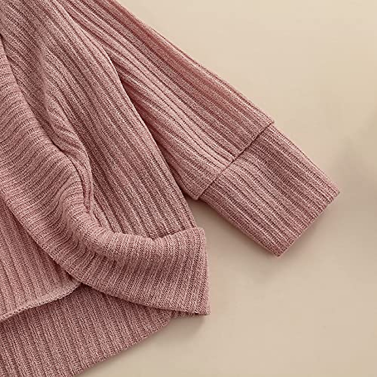NvekeyBromn Toddler Little Girl Clothes Knitting Cardigan Sweater Fall Winter Baby Knitwear Oversized Sweatshirt Jacket Pink