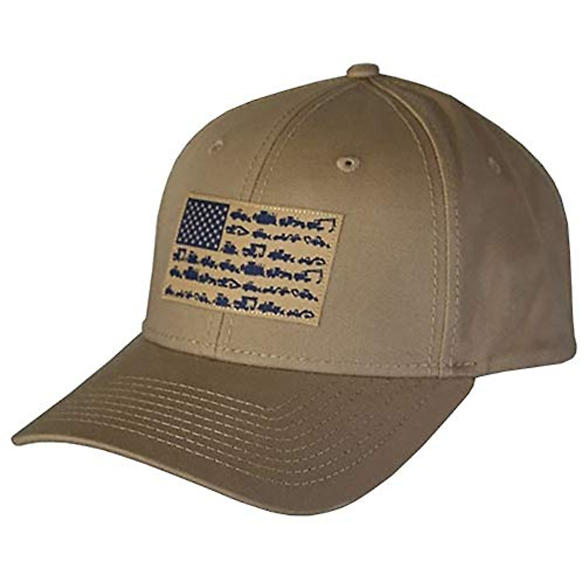 Caterpillar Equipment Machinery Flag Patch Khaki Cap/Hat