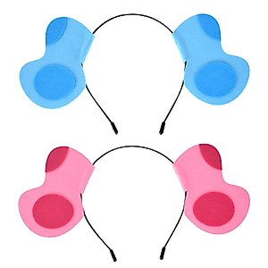 SMAODSGN 2 Pieces Dog Ear Headbands for Party Animal Headbands Blue Pink Dog Birthday Supplies Decorations for Party Favor Cartoon Halloween Christmas Cosplay
