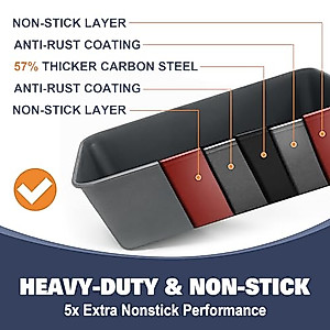 BRONYPRO Nonstick Meatloaf Pan with Drain Tray, 9x5 Meat Loaf Pans for Baking Bread, Homemade Banana Bread Tin for Oven, Grey