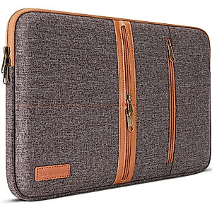 DOMISO 15.6 inch Laptop Sleeve Case Water Resistant Shockproof Protective Computer Bag for 15.6" Notebook/Lenovo IdeaPad ThinkPad/HP Pavilion 15 Envy 15/Dell XPS 15/Asus/Acer, Brown