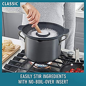 Calphalon 10-Piece Pots and Pans Set, Nonstick Kitchen Cookware with No-Boil Over Inserts and Stay-Cool Stainless Steel Handles, Black