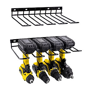 WellMall Power Tool Organizer Holder - Wall Mount Style for Power Tool Drill as Heavy Duty Tool Shelf & Tool Rack with Compact Design, Great as Tool Utility Shelves (2 Pack)