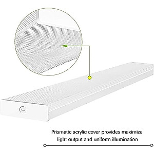 hykolity 4 Pack 4FT LED Wraparound Light 40W 4 Foot LED Shop Lights for Garage, [2-lamp 32W Fluorescent Equiv.] 4400lm 4000K LED Wrap Light, Flushmount Office Ceiling Light Fixture ETL Listed