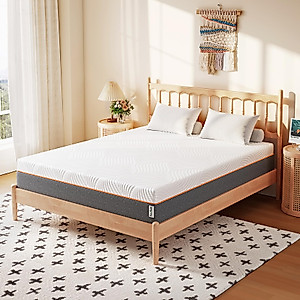 koorlian Full Size Mattress, 10 Inch Gel Memory Foam Mattress for Cooling Sleep & Pressure Relief, Full Bed Mattress in a Box with Breathable Knitted Cover, Fiberglass Free, Orange