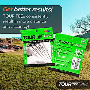 CMC Design Tour Tee Pro Pack - Frictionless Golf Tees for More Distance & Consistent Yards - Reusable, Made with Recycled Plastic & Virtually Unbreakable - Four 3.15” Golf Tees with Standard Cup