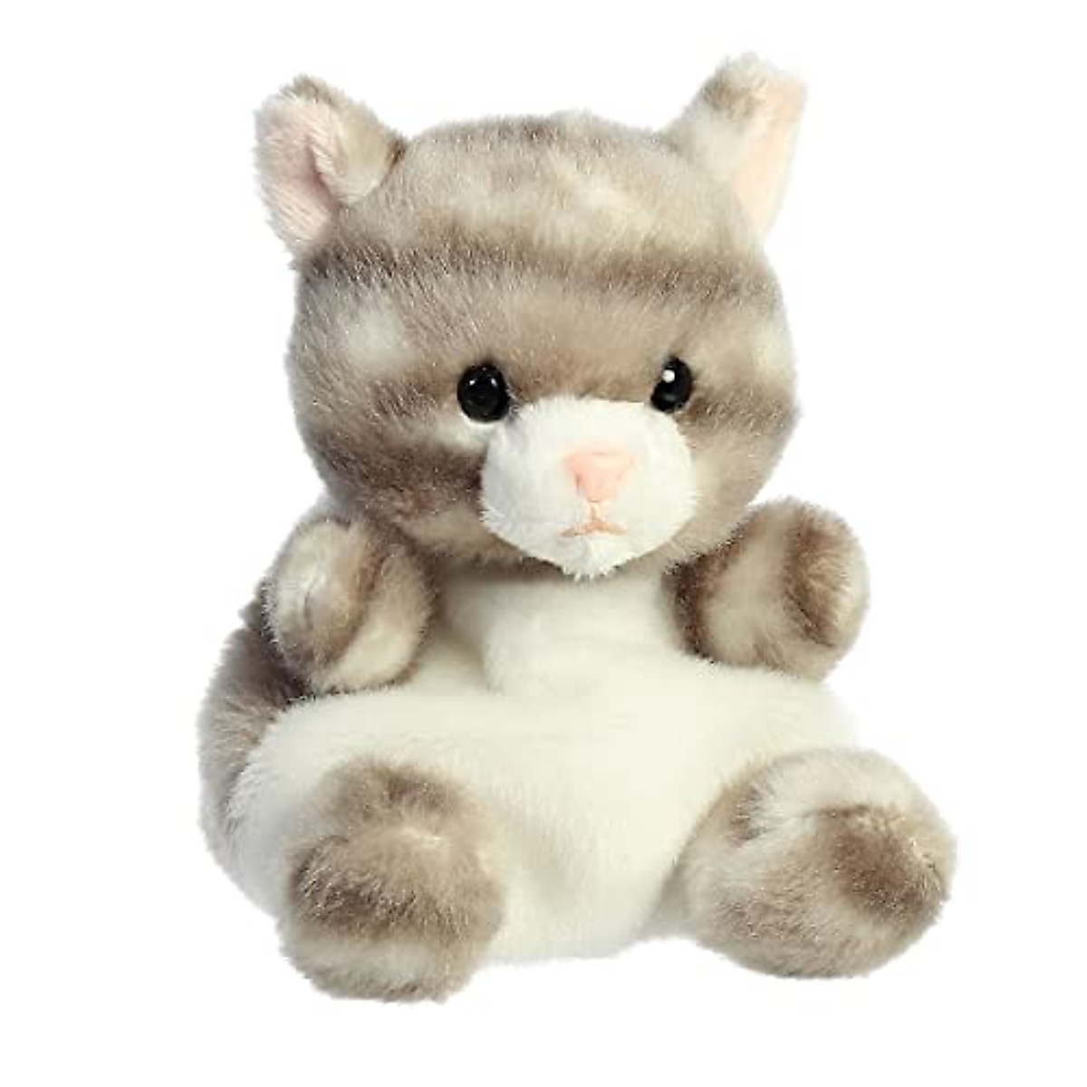 Aurora® Adorable Palm Pals™ Silver Kitty™ Stuffed Animal - Pocket-Sized Play - Collectable Fun - Gray 5 Inches