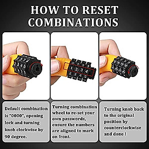 3 Pieces Fridge Freezer Refrigerator Cabinet Lock, 10000 Combinations Child Kids Safety Locks for French Doors, Safe Strap Kitchen Bathroom Doors RV No Screw Fridge Lock (Black, Blue, Orange)