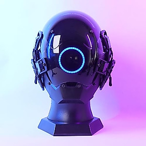 pafgaf Cyberpunk Mask Helmet for Men & Women, Technological Masks, Suitable for Parties, Music Festivals, and Halloween Costumes Cosplay, Featuring LED Lights of the Future Helmets