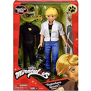 Miraculous P50356 Tales of Ladybug & Cat Adrien to Cat Noir Secret Superhero Fashion Doll with Accessories (Bandai), Multicolour