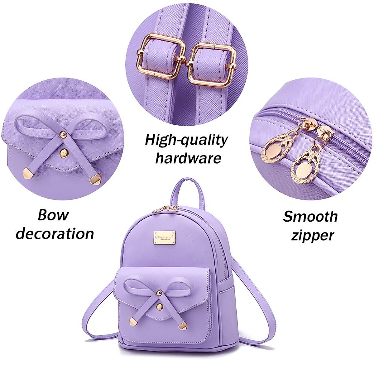 I IHAYNER Girls Bowknot Cute Leather Backpack Mini Backpack Purse for Women Turquoise