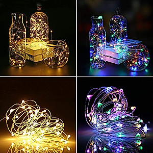 ER CHEN Color Changing Battery Operated Fairy Lights, 33ft 100 LED 8 Modes Silvery Copper Wire Twinkle String Lights with Remote/Timer for Bedroom, Patio, Wedding, Party (Warm White&Multicolor)