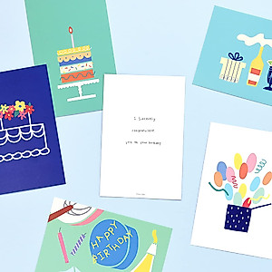 Monolike Birthday Party Single cards - mix 24 pack, lovely 24 Single cards