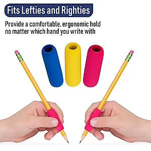 The Pencil Grip The Classics Soft Foam Pencil Grips, Ergonomic Writing Aid For Lefties And Righties, 1.5 Inch Long, Assorted Colors, 12 Count - TPG-16412