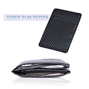 Real Leather Minimalist Wallets for Men & Women RFID Front Pocket Card Holder Wallet