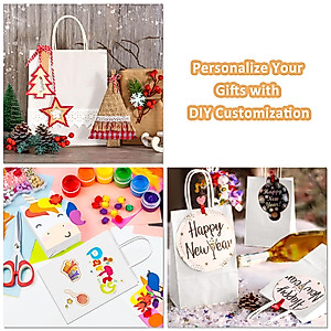 BagDream Small Paper Gift Bags 50Pcs 5.25x3.75x8 Inches Kraft Paper Bags Party Favor Bags Shopping Bags Kraft Bags White Paper Gift Bags with Handles Bulk