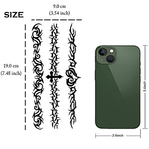 Yesallwas 6 Sheets Mix Tribal fake Tattoos Small Temporary Tattoo Blue Black Tribal Pattern Tattoo Body Sticker for Men Women 9cmX 19cm/3.54X7.48 inches (LXW)