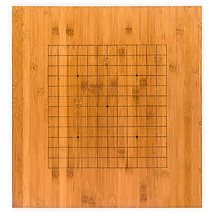 Yellow Mountain Imports Bamboo Etched Reversible 19x19 / 13x13 Go Game Set Board (0.8-Inch) with Double Convex Melamine Stones and Bamboo Bowls - Classic Strategy Board Game (Baduk/Weiqi)