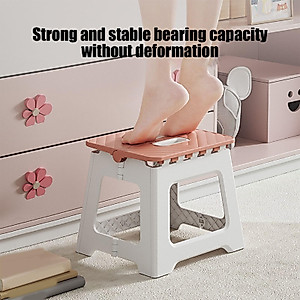 Home Folding Step Stool - Heavy Duty Step Stools for Adults, Compact Foot Stools, Lightweight Plastic Foldable Step Stool for Kitchen, Bathroom & Living Room