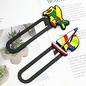 STRONGER 4 Pack Car Bookmarks for Kids 3D Non-Slip Transportation Bookmark & Airplane Page Holder Unique Sailboat Gift Idea PVC Book Marker Reading Accessories 100th Day of School Gift,Boys,Students