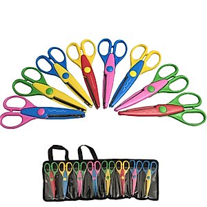 EXERZ Craft Scissors 8pcs, Edge Scissors with a Carrying Bag, 8 Patterns Zig Zag