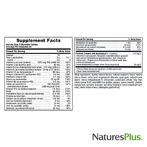 Natures Plus Power Teen for Her Chewable - 60 Vegetarian Tablets - Wild Berry - High Potency Multivitamin for Young Women - Hormone-Balancing - Sugar Free, Vegan, Gluten-Free - 30 Servings