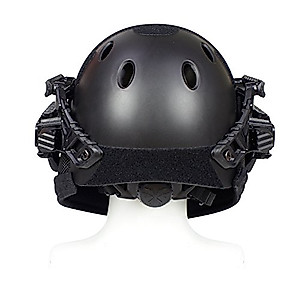 iMeshbean PJ Fast Tactical Helmet Airsoft Full Face Mask with Goggles Molle Mesh Breathable Eye Protection for CS Paintball Shooting Hunting Cycling Outdoor Sport (Black)