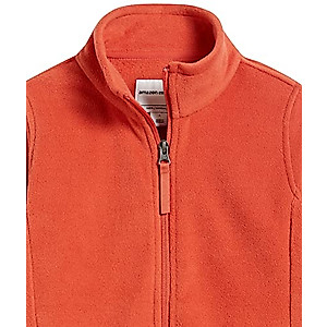 Amazon Essentials Boys' Polar Fleece Full-Zip Mock Jacket - Discontinued Colors, Bright Orange, Small