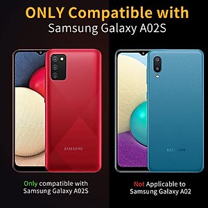 B LABS Compatible with Samsung Galaxy A02s Phone Case - Ultimate Drop Protection with Built-in Screen Protector and Kickstand (Black)