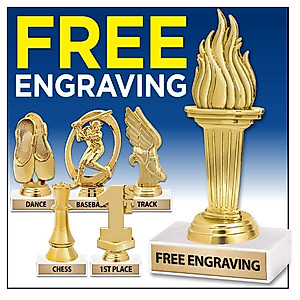 Crown Awards Star Trophies - 5" Three Star Recognition Trophies Custom