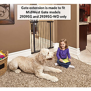 MidWest Homes for Pets Steel Pet Gate Extension; Pet Gate Extension Measures 6' Wide x 39' High in Textured Graphite (Fits MW Model # 2939SG & 2939SG-WD)