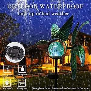 VCUTEKA Solar Wind Spinner Metal Garden Stake Solar Garden Light Outdoor Decorative Wind Sculpture for Yard Pathway Decor