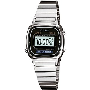 Casio Ladies digital with stainless steel wrist watch LA670W, Grey/Grey, 547yds/12lb(5.44kg) 0.25mm, Bracelet